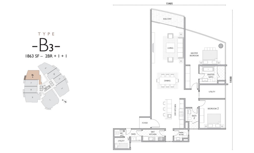 DC-Residensi-Tower-A-Type-B3 | KLCC Condominium