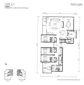 Pavilion-Residence-Floor-Plan-Type-C1 | KLCC Condominium