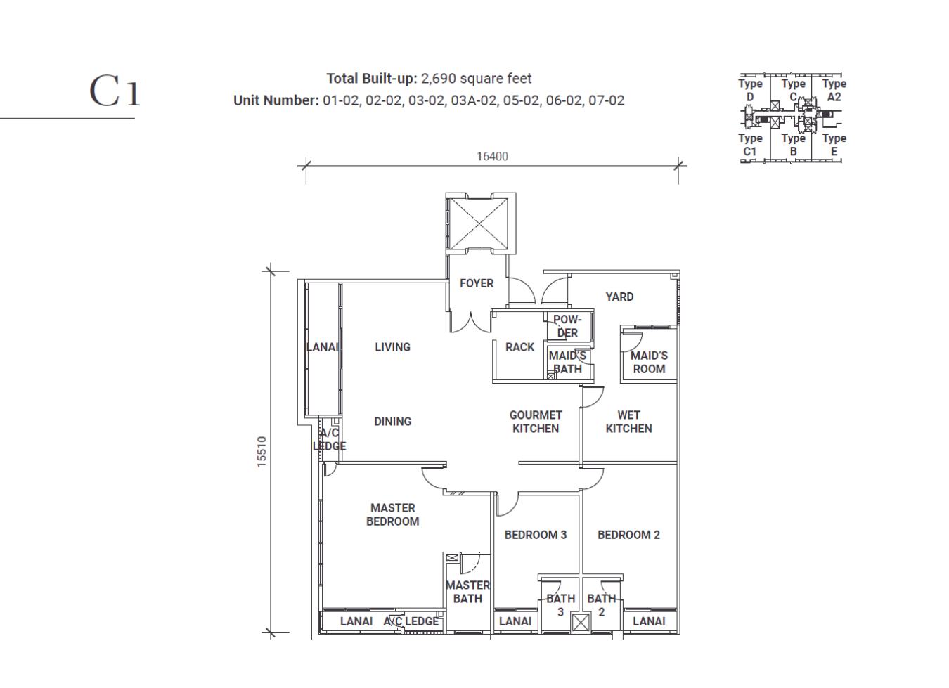 18-Madge-Onsen-Suites-Unit-Layout-Type-C1 | KLCC Condominium