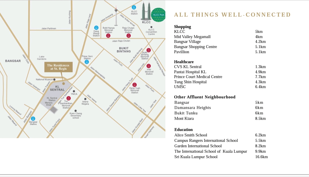 The-Residences-St-Regis-Location-Map | KLCC Condominium