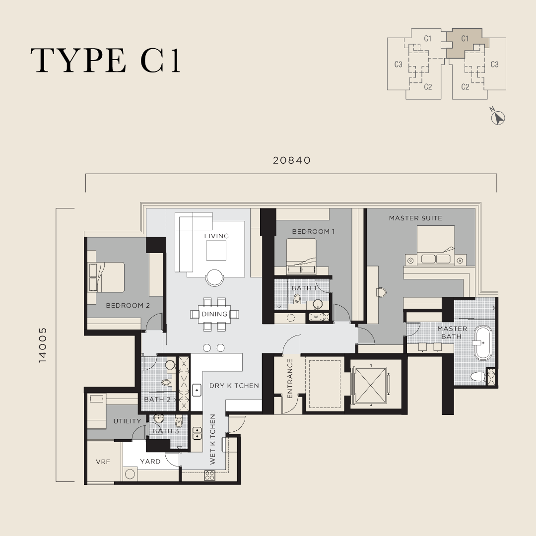 Four-Seasons-Private-Residences-Type-C1 | KLCC Condominium
