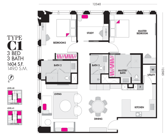 Tropicana-The-Residences-Floor-Plan-Type-C1 | KLCC Condominium